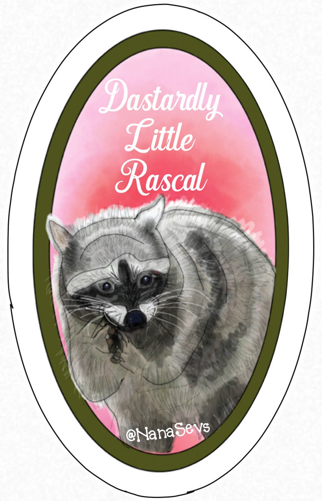 Dastardly Little Rascal Vinyl Racoon Sticker - Etsy