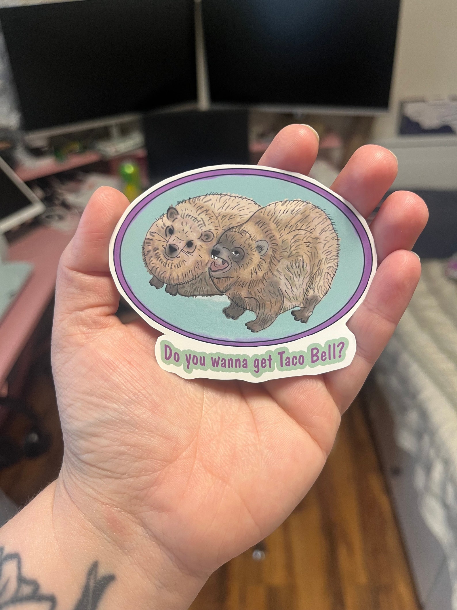 Hyrax Taco Bell Vinyl Sticker - Etsy