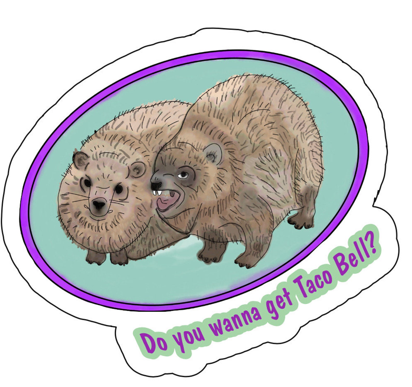 Hyrax Taco Bell Vinyl Sticker - Etsy