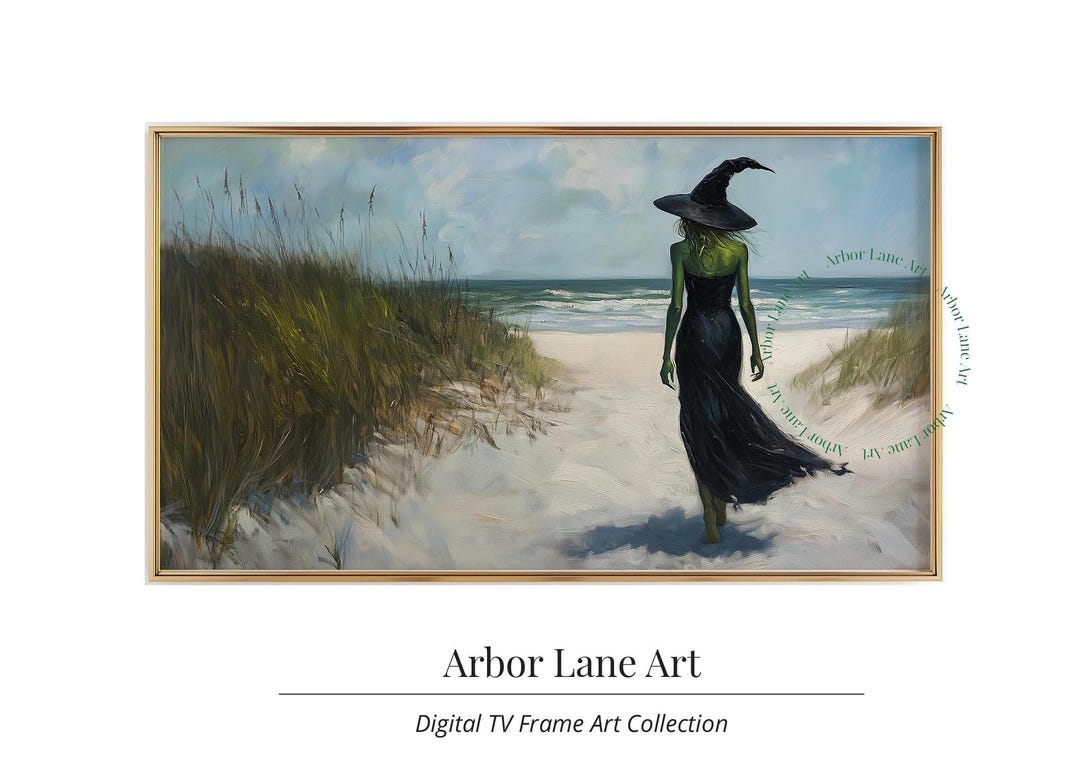 Coastal Witch Art: Beach Halloween Landscape for Samsung TV, Wall Art ...