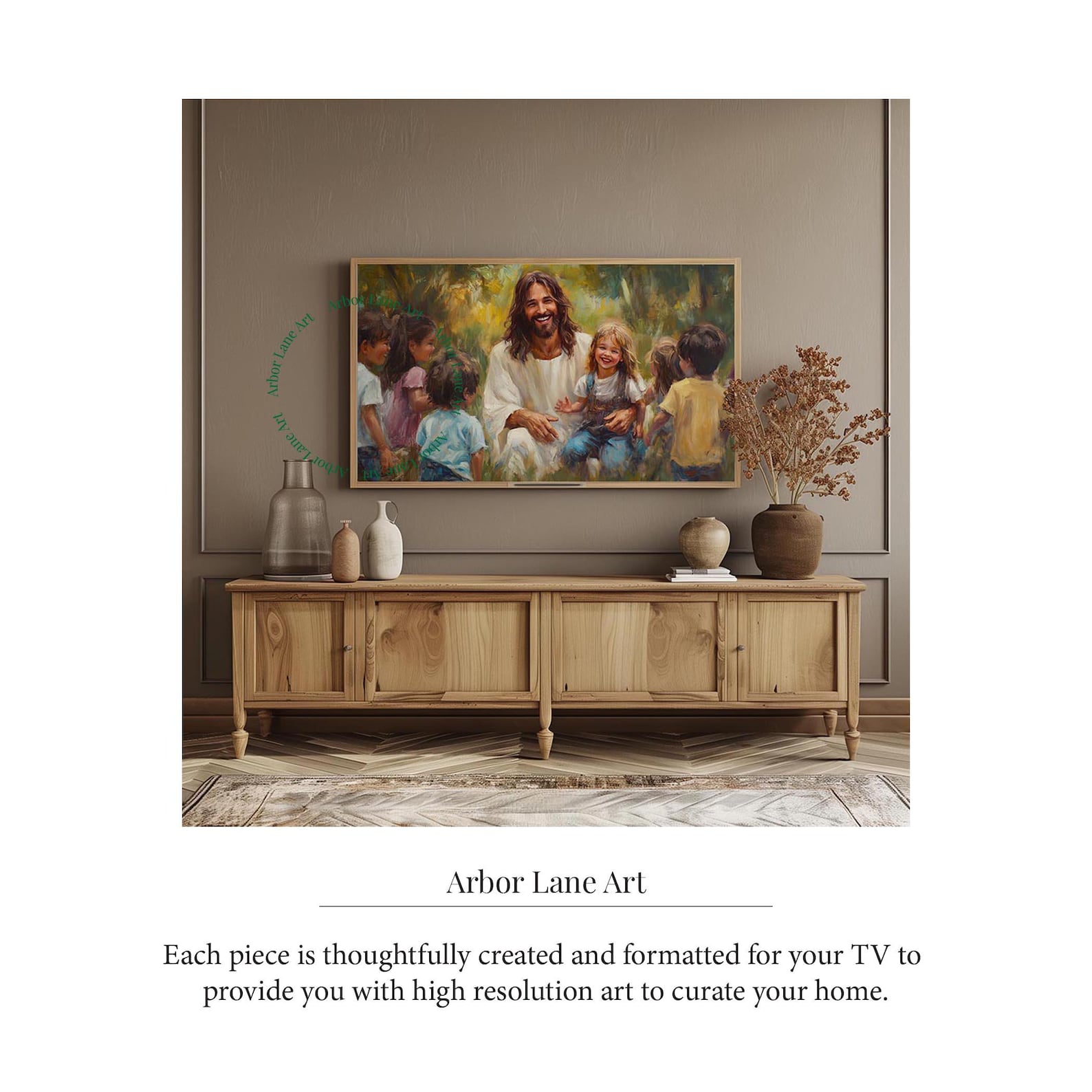 Jesus Christ Laughing With a Group of Children, Happy Christian Art ...