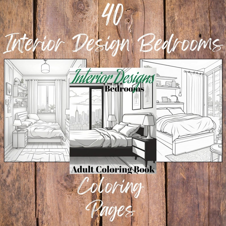 Interior Design Bedrooms: Coloring Book - Etsy