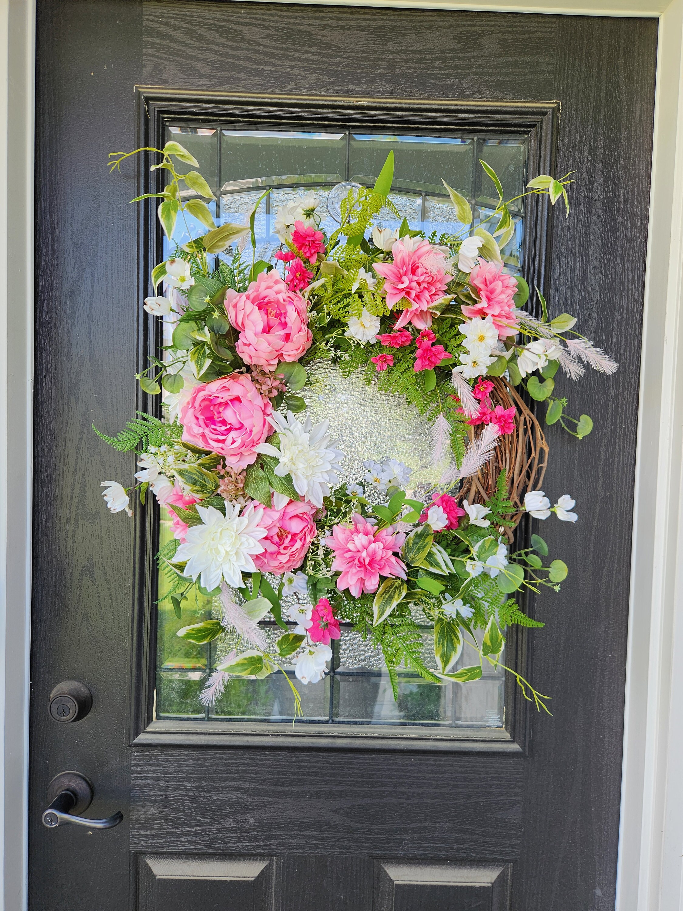 Pink Peony Wreath, Summer Wreath, Handmade Wreath, Front Door Wreath ...