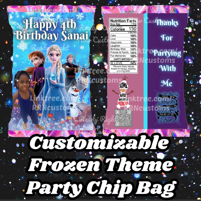 Editable Frozen 2 Chip/party Bag - Etsy