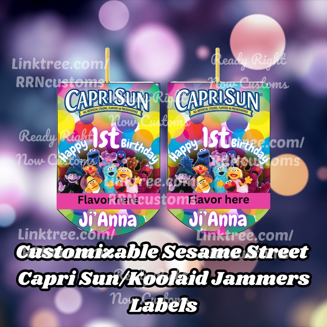Editable Sesame St Birthday Capri Sun/kool-aid Jammers Label - Etsy