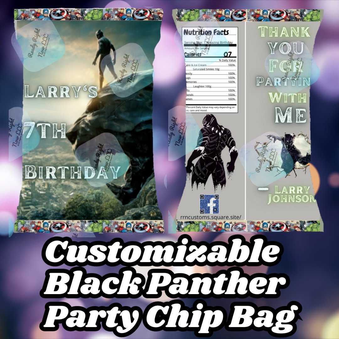 Editable Black Panther M Chip/party Bag - Etsy