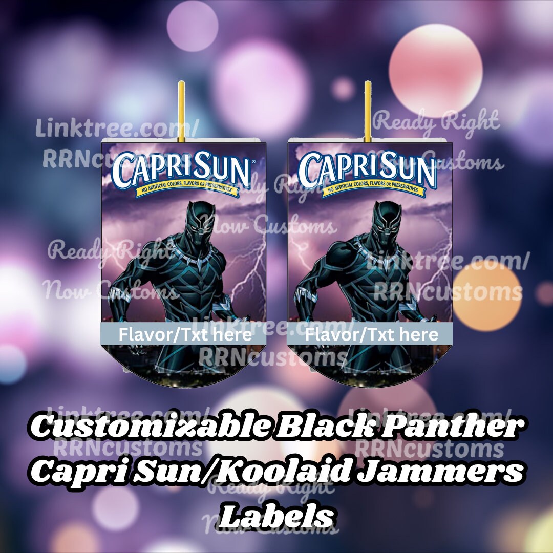 Editable Black Panther Capri Sun/kool-aid Jammers Label - Etsy