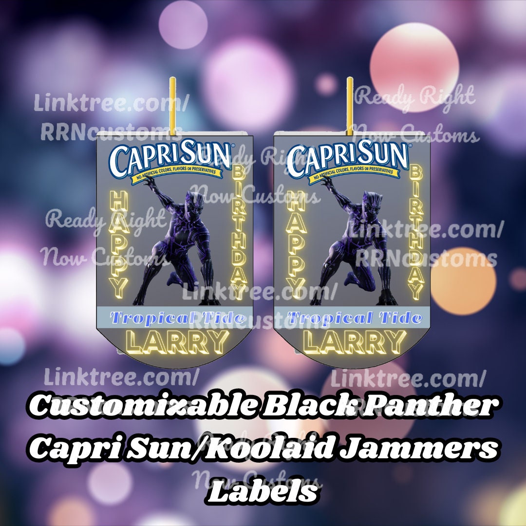 Editable Black Panther Capri Sun/kool-aid Jammers Label - Etsy