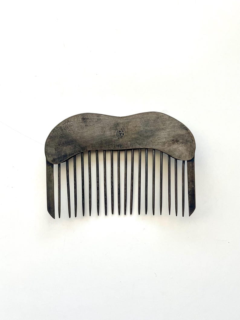 Vintage Chinese Silver Hair Comb With “twin Dragon Playing Pearl” Motif ...