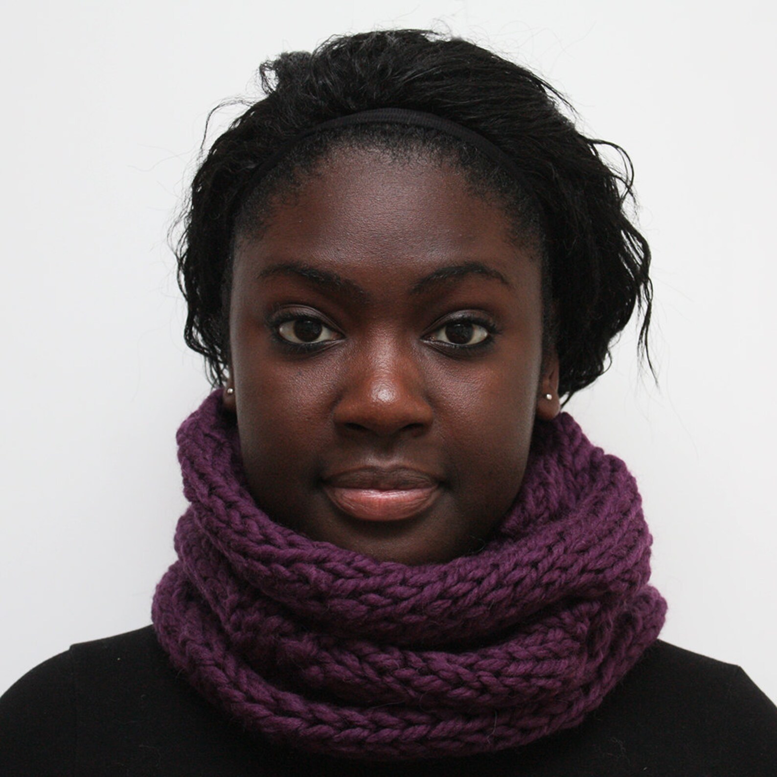 Purple Neckwarmer, Chunky Knit Scarf, Winter Knitted Scarf - Etsy