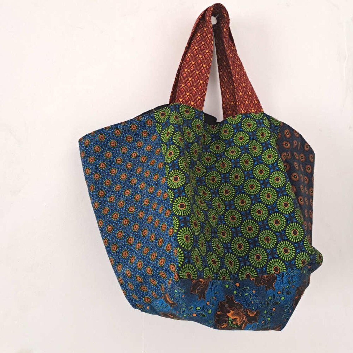 Funky Patchwork Tote, Shweshwe Tote Bag, African Print Tote, Holiday ...