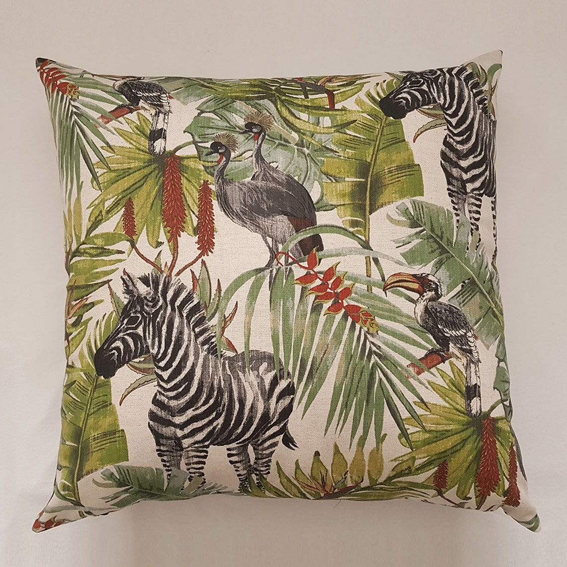 Large Tropical Print Throw Pillow, African Animal Print Cushions ...