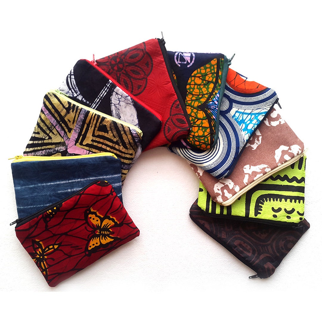 African Print and Batik Zipper Pouches, Afrocentric Gift, Gift for Her ...