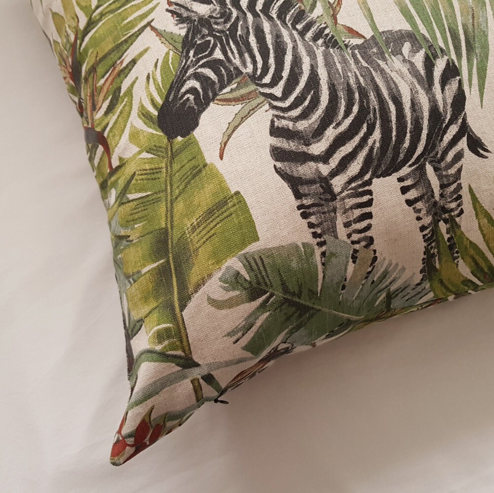 Large Tropical Print Throw Pillow, African Animal Print Cushions ...