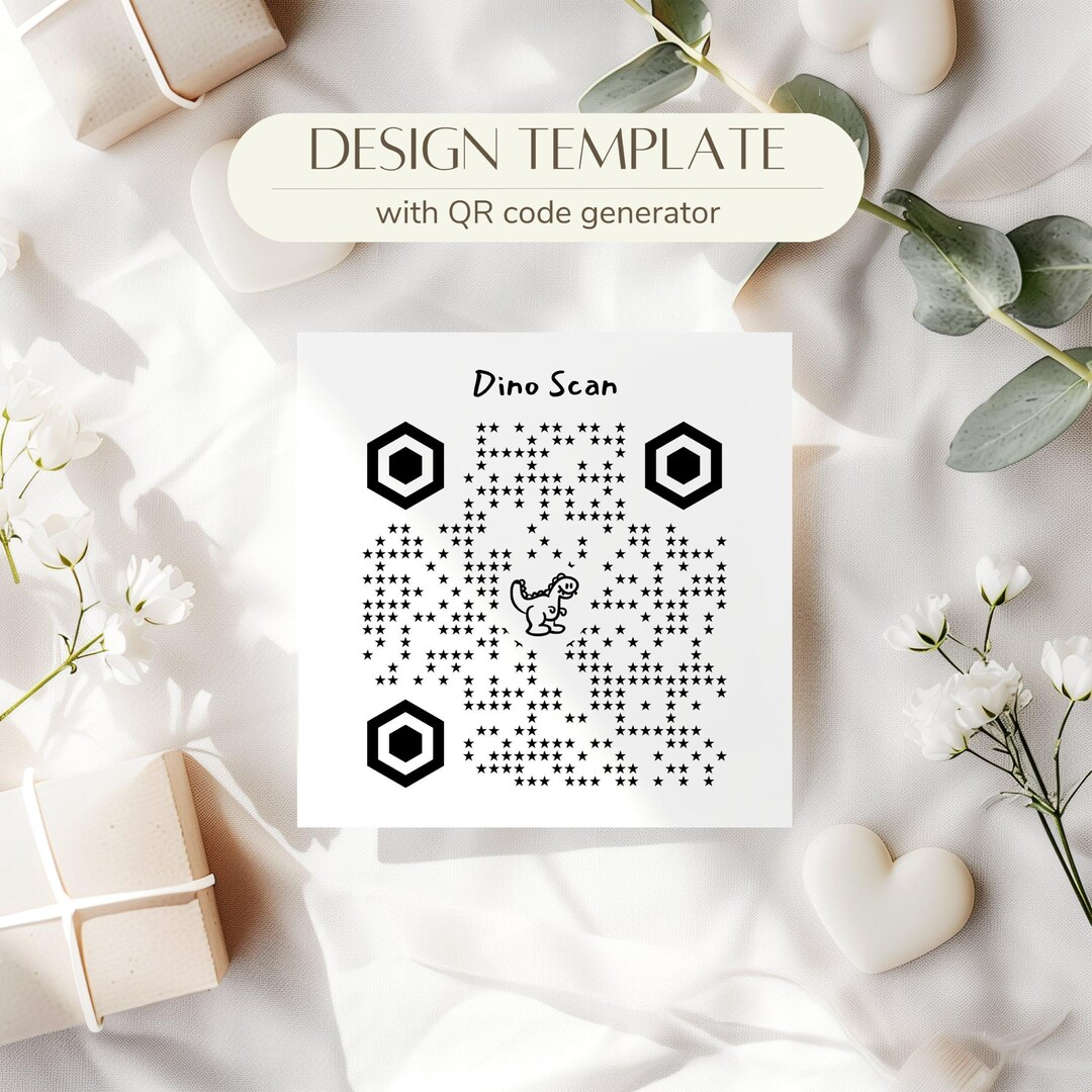 Dino Scan - A Playful Custom Qr Code With Dinosaur and Vibrant ...