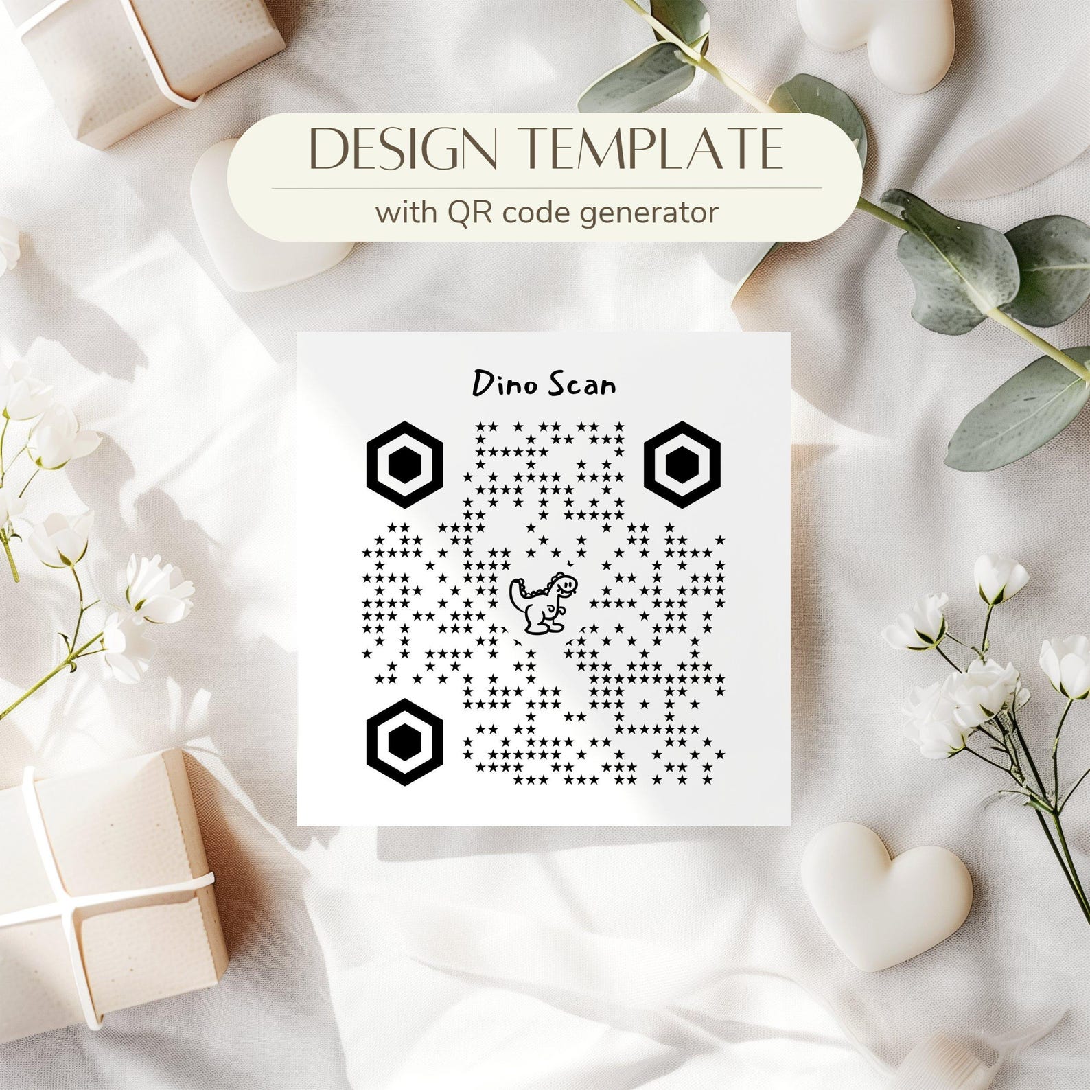 Dino Scan - A Playful Custom Qr Code With Dinosaur and Vibrant ...