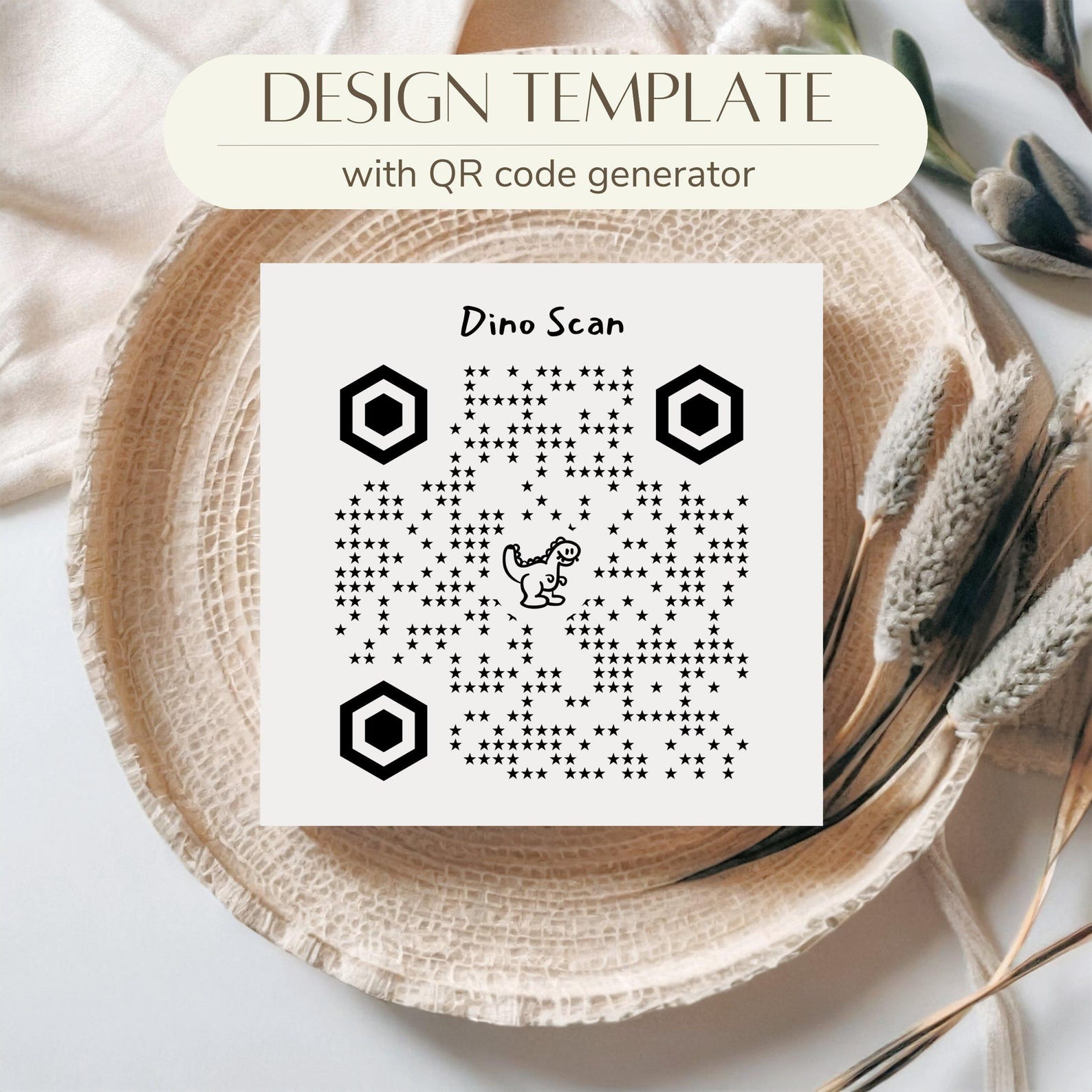 Dino Scan - A Playful Custom Qr Code With Dinosaur and Vibrant ...