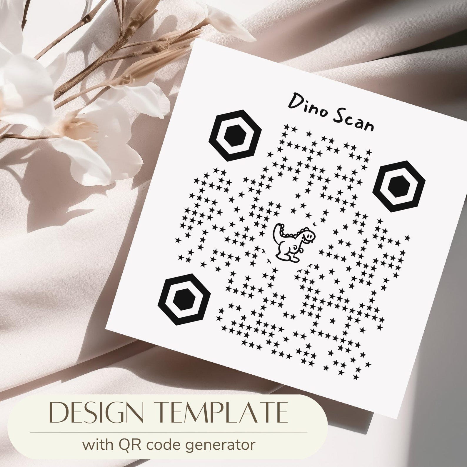 Dino Scan - A Playful Custom Qr Code With Dinosaur and Vibrant ...