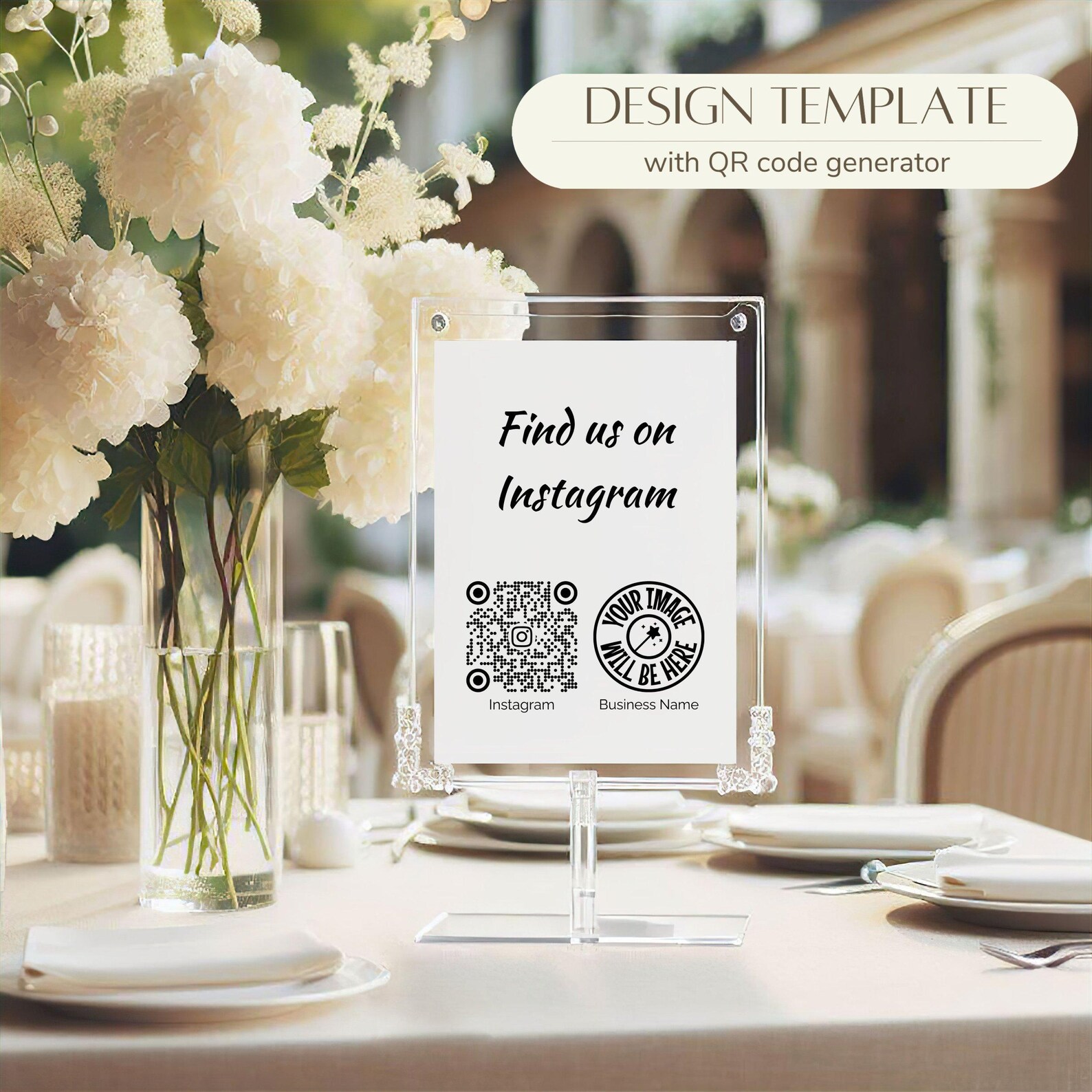 Instagram Sign Template With QR Code Generator - Instagram-qr Code ...