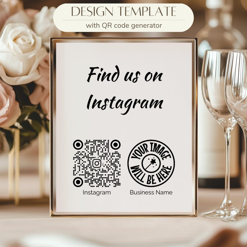 Instagram Sign Template With QR Code Generator - Instagram-qr Code ...