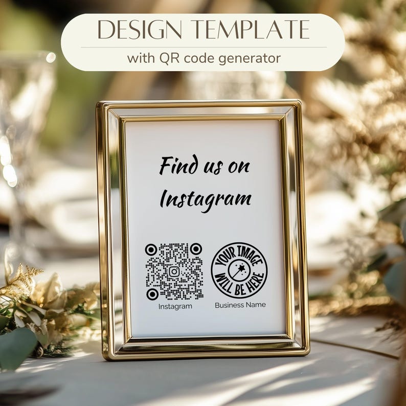 Instagram Sign Template With QR Code Generator - Instagram-qr Code ...