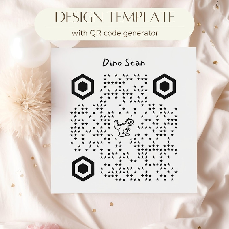 Dino Scan - A Playful Custom Qr Code With Dinosaur and Vibrant ...