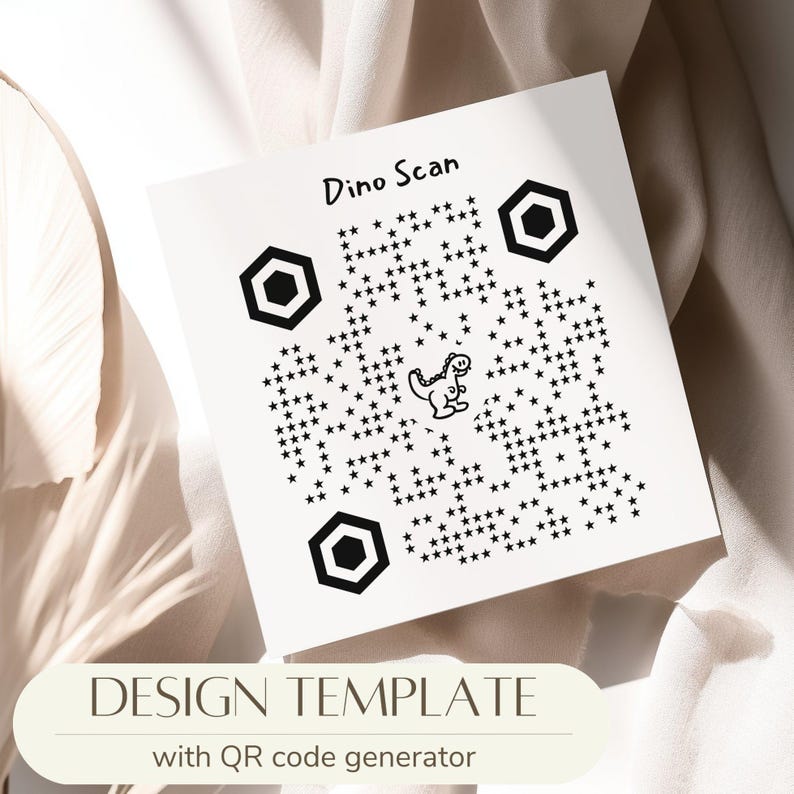 Dino Scan - A Playful Custom Qr Code With Dinosaur and Vibrant ...