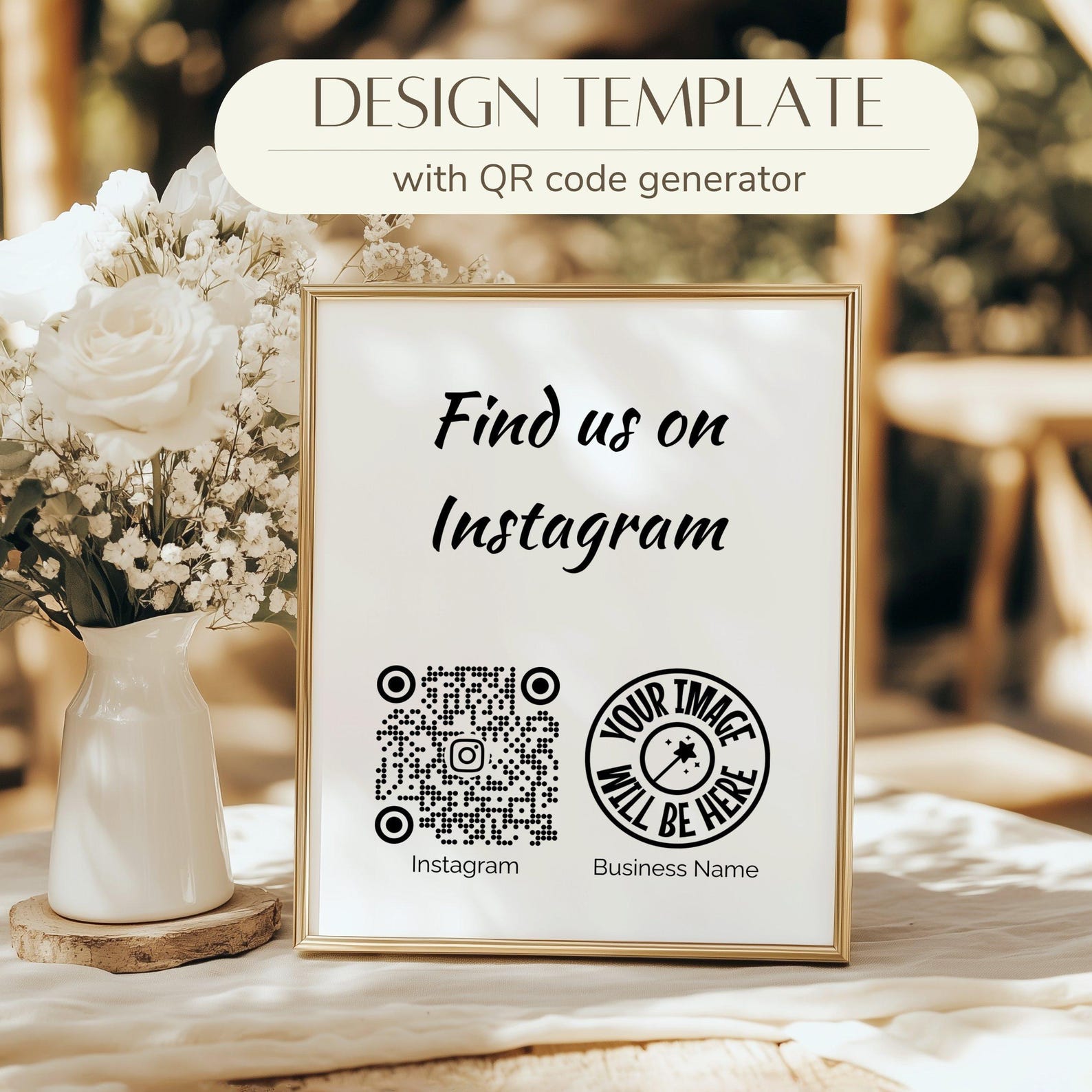 Instagram Sign Template With QR Code Generator - Instagram-qr Code ...