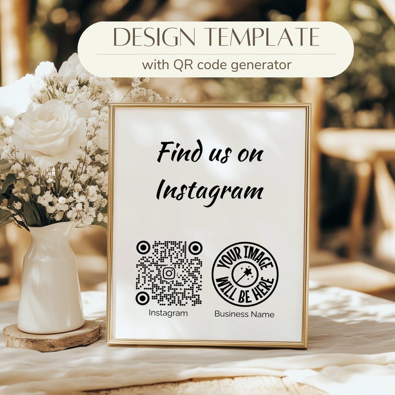 Instagram Sign Template With QR Code Generator - Instagram-qr Code ...