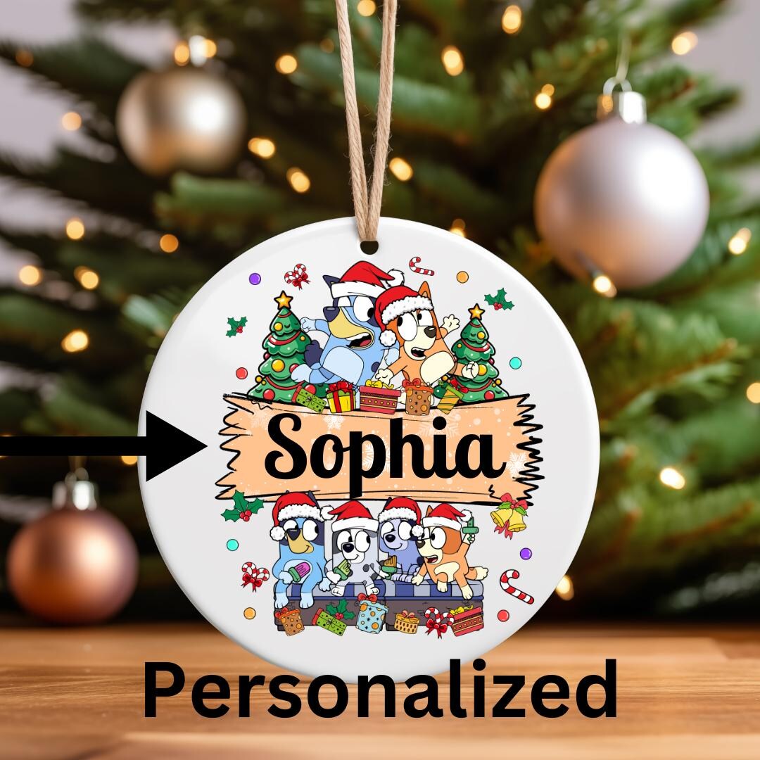 Bluey & Family Ceramic Ornament, Personalized Disney Decor, Bluey Lover ...