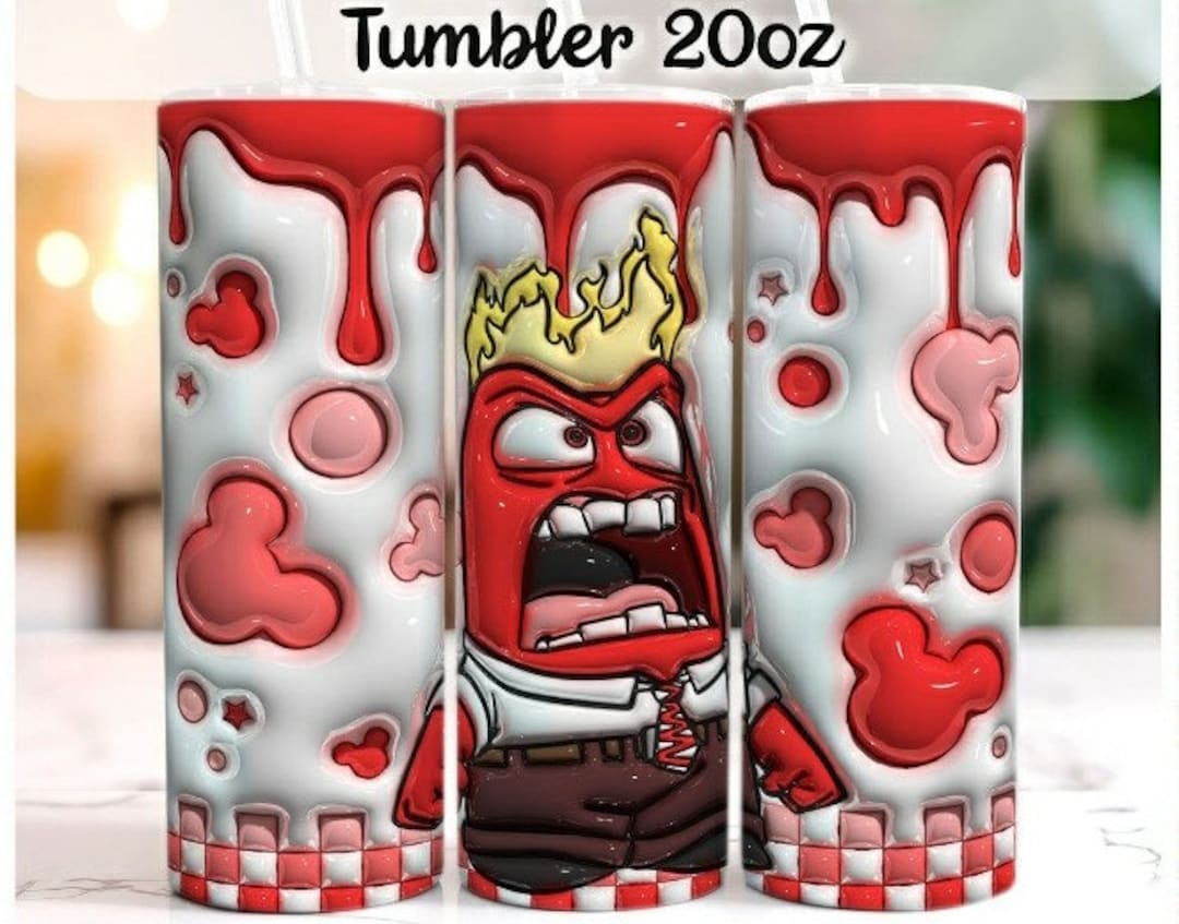 Disney Inside Out 2 Anger Tumbler 20oz, Disney Character Tumbler, Anger ...