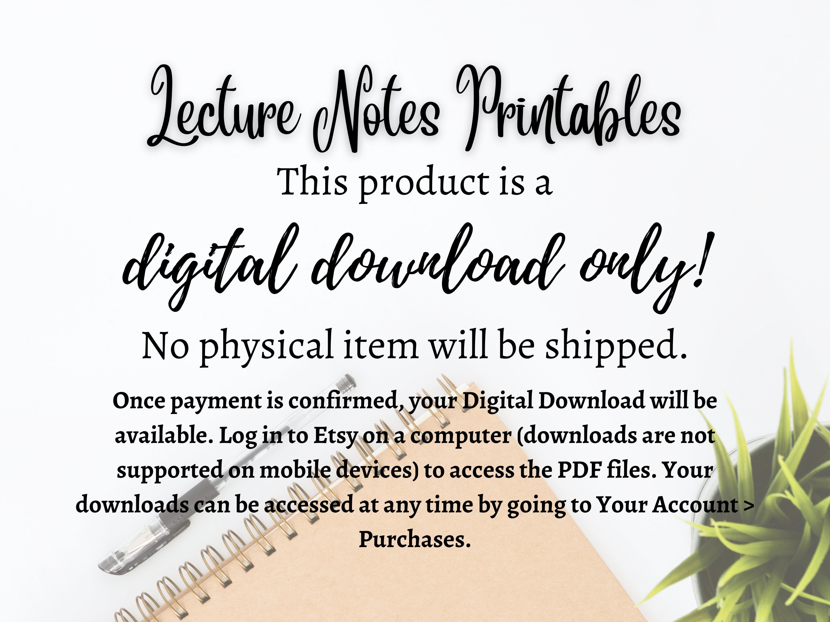 Student Note Taking Printables Bundle, Lecture Notes, Notebook Pages - Etsy