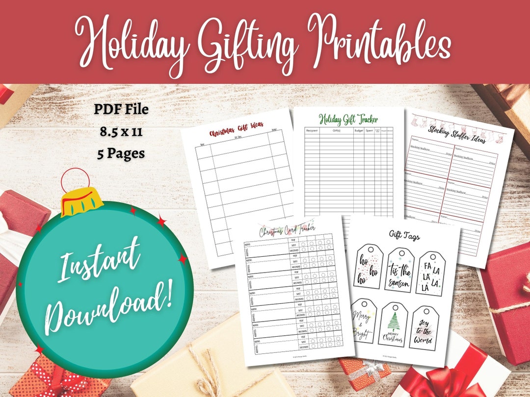 Holiday Gifting Printables Bundle, Christmas Gift Trackers, Christmas ...