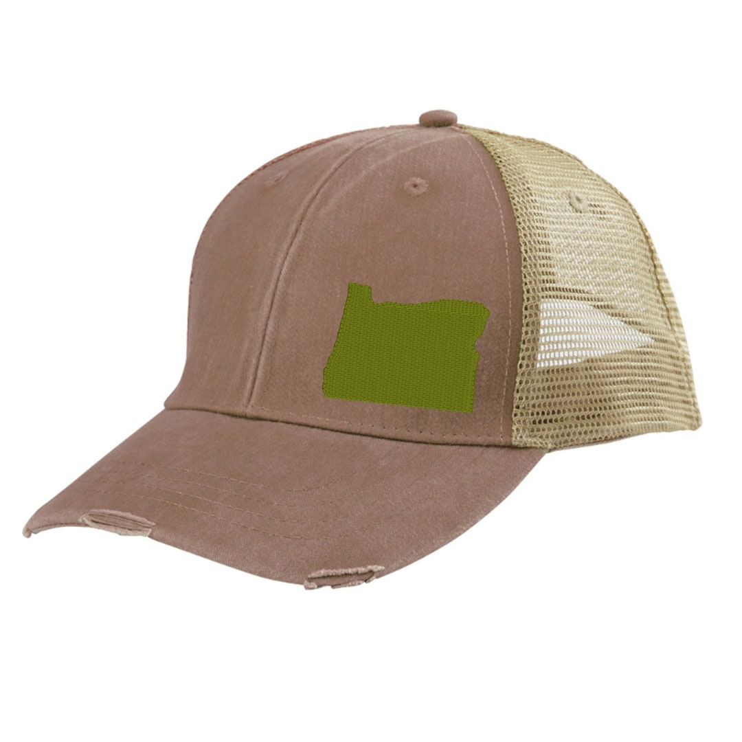 Oregon Trucker Hat | Distressed Snapback Cap | Off-center State Pride ...