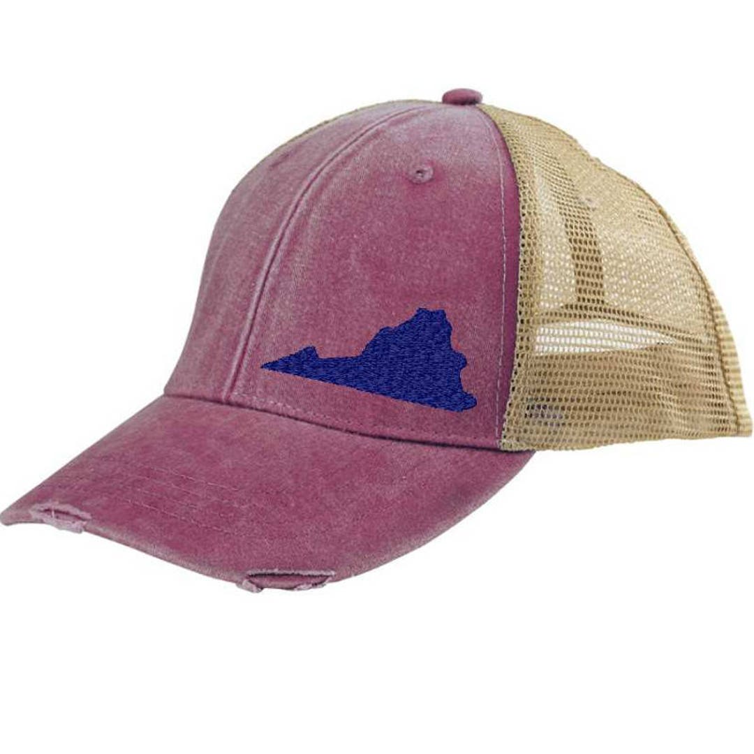 Virginia Hat | Distressed Snapback Trucker Hat | Off-center State Pride ...