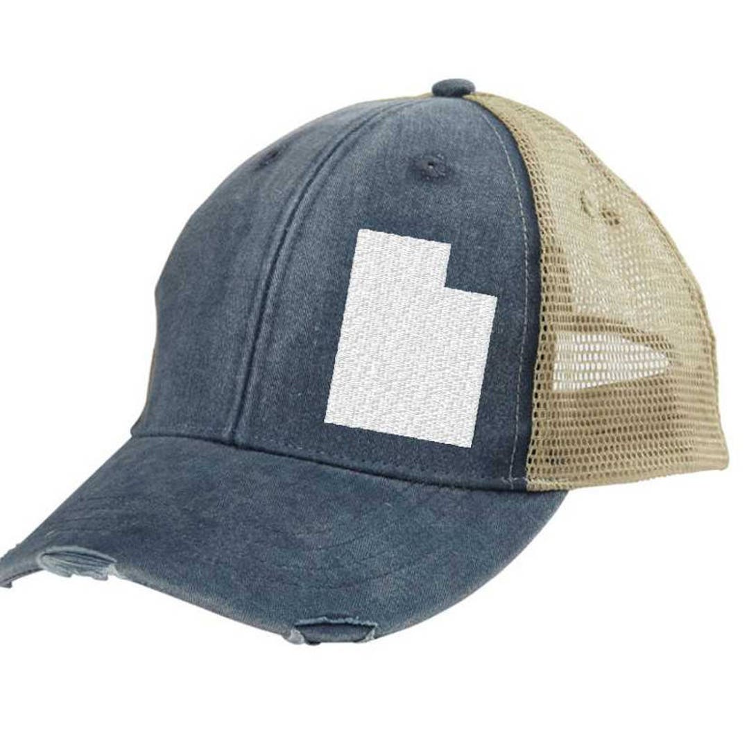 Utah Hat Distressed Snapback Trucker Hat Offcenter State - Etsy
