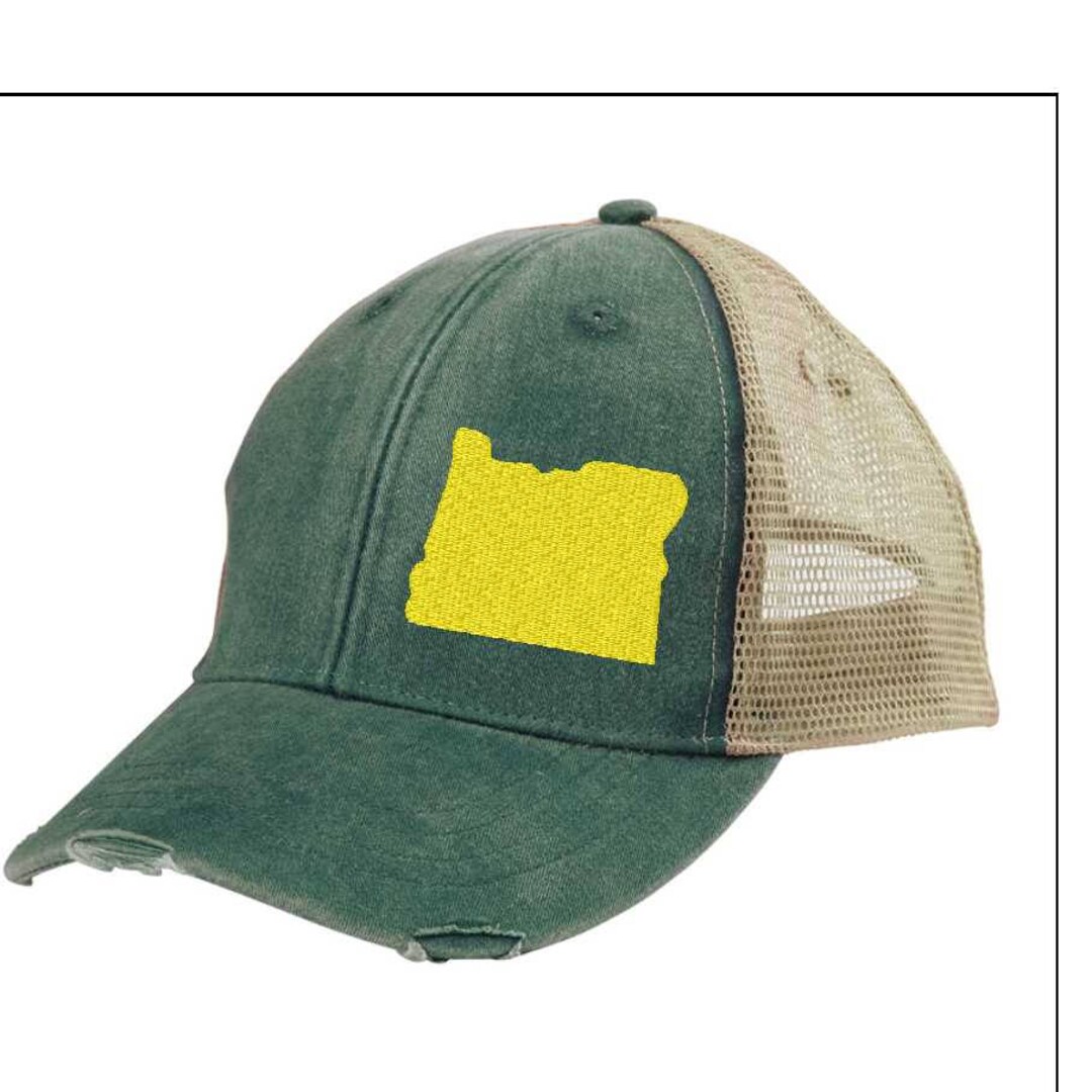 Oregon Hat Distressed Snapback Trucker Hat Off-center - Etsy
