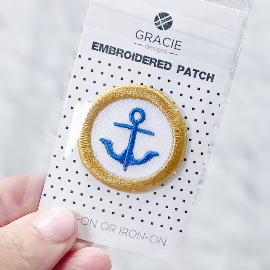 Mini Anchor Iron on Patch - Accent Patch - Embroidered DIY Trucker Hat ...