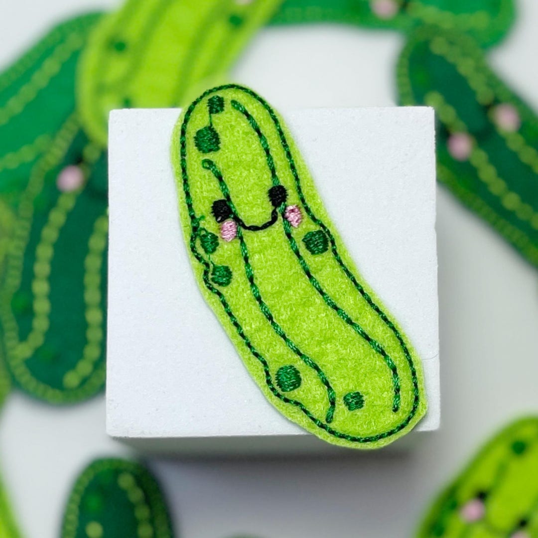 Kawaii Pickle Patch – Embroidered Iron-on Applique - Etsy