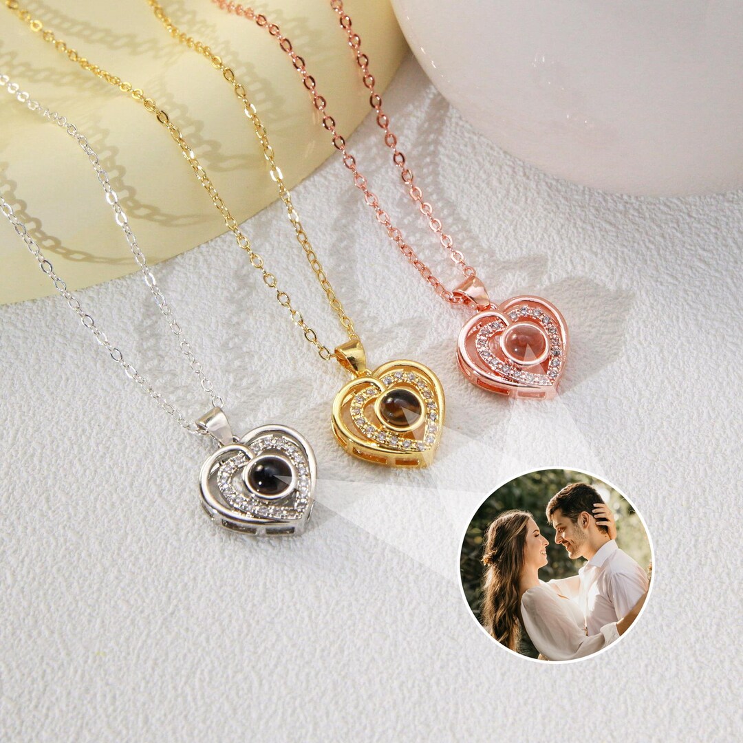 Heart Projection Photo Necklace • Projection Jewellery for Women ...