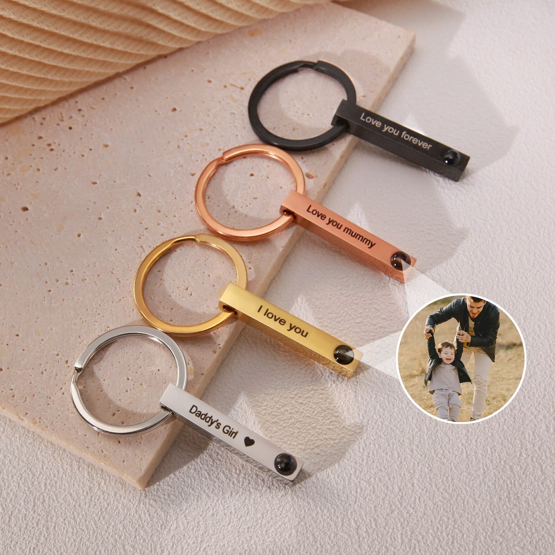 Custom Projection Engraving Keychain for Him • Photo Projection ...