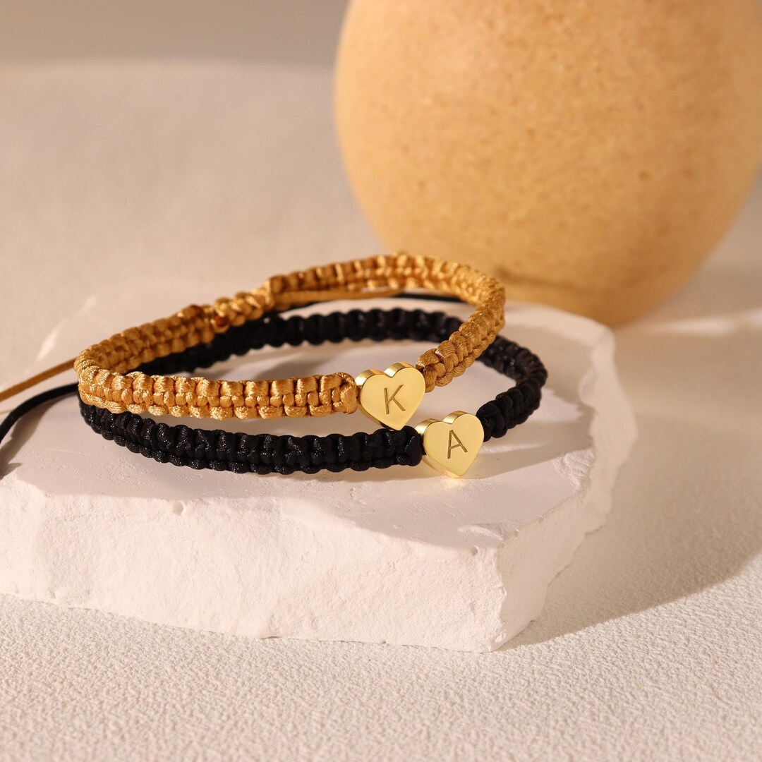 Custom Engraved Initial Bracelets for Couples and Friendships ...