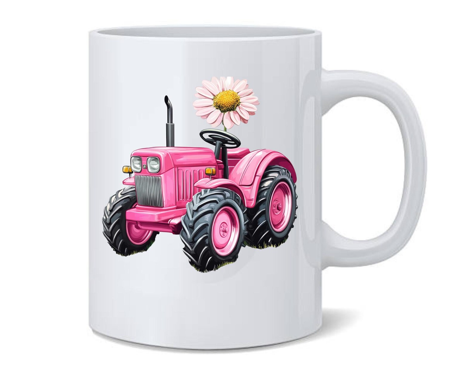 Clipart Pink Tractors, Tractors With Flowers 36 PNG, Digital Print Cute ...