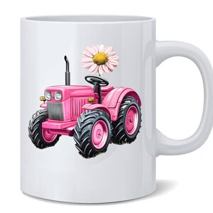 Clipart Pink Tractors, Tractors With Flowers 36 PNG, Digital Print Cute ...