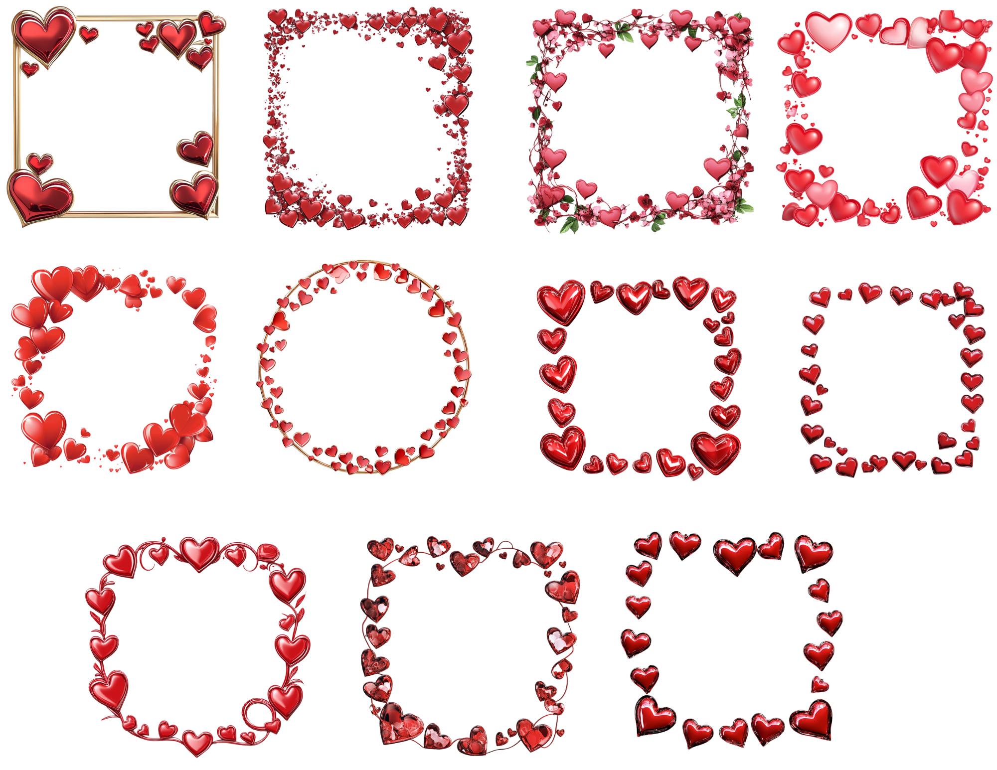 Clipart Set of Hearts Frames | Perfect Frames for Invitations and ...