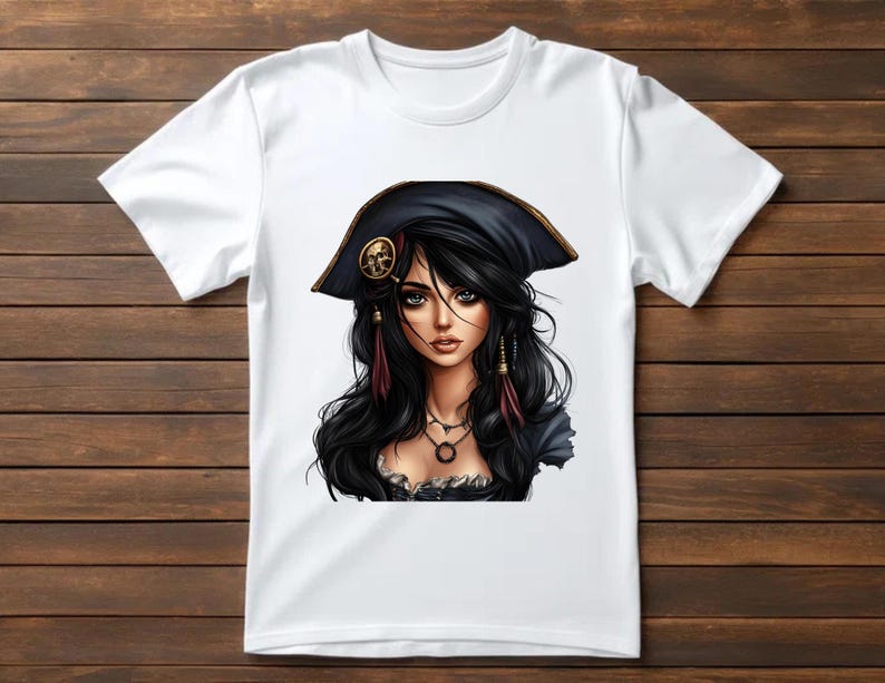 Brunette Pirate Woman Clipart, Female Pirate PNG, Historical Cosplay ...