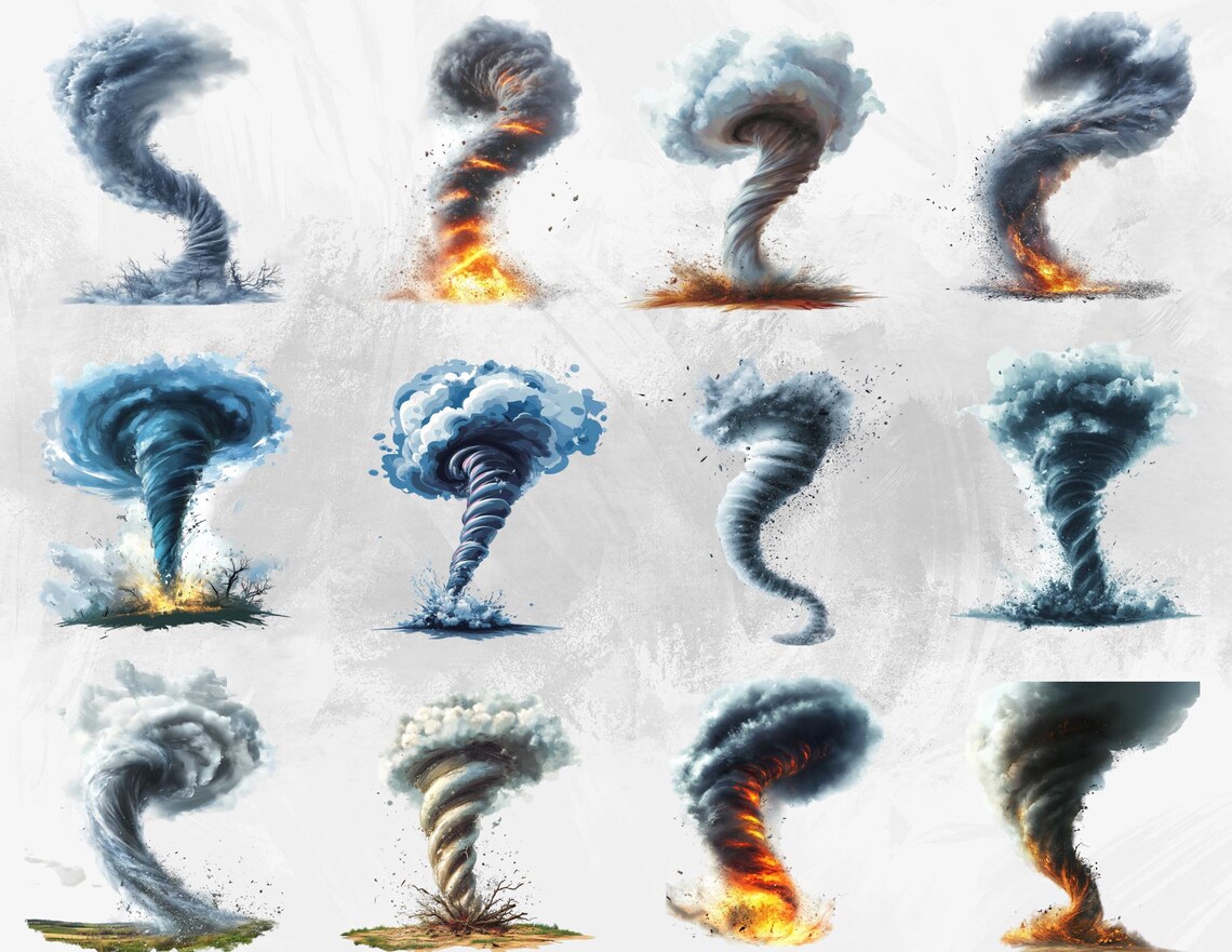 Clipart Tornadoes | Artisitc Storm Illustrations | Unique Decor ...