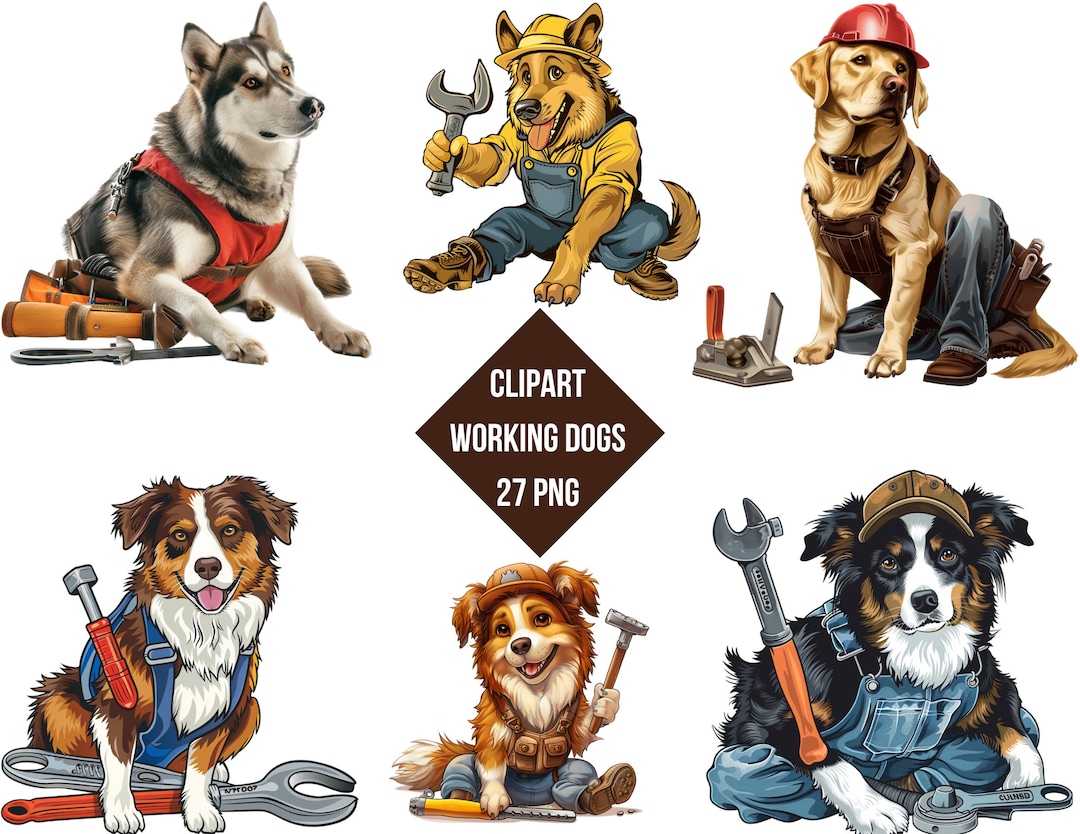 Clipart Working Dog Tool Holters | Working Dog With Tools PNG ...
