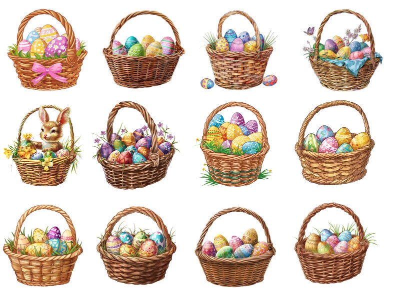 Easter Clipart | 52 PNG Files | Charming Easter Designs PNG | Digital ...