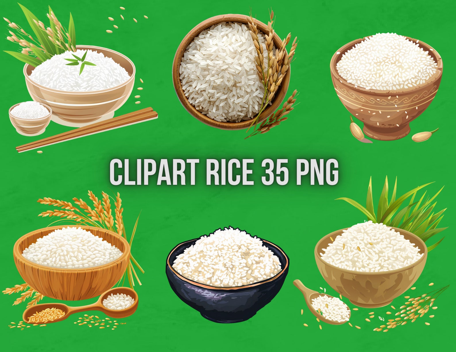Clipart Rice | Authentic Decor Prints |cute Decor | Portraits With Rice ...